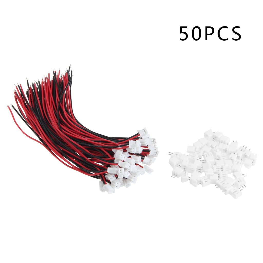 50 Sets JST 2.0 2 Pin Connector Plug With Wires Cables 15cm/5.9in ...