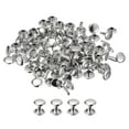 50 Sets Leather Rivets 9mm Double Cap Rivets 10mm Height Studs Silver ...