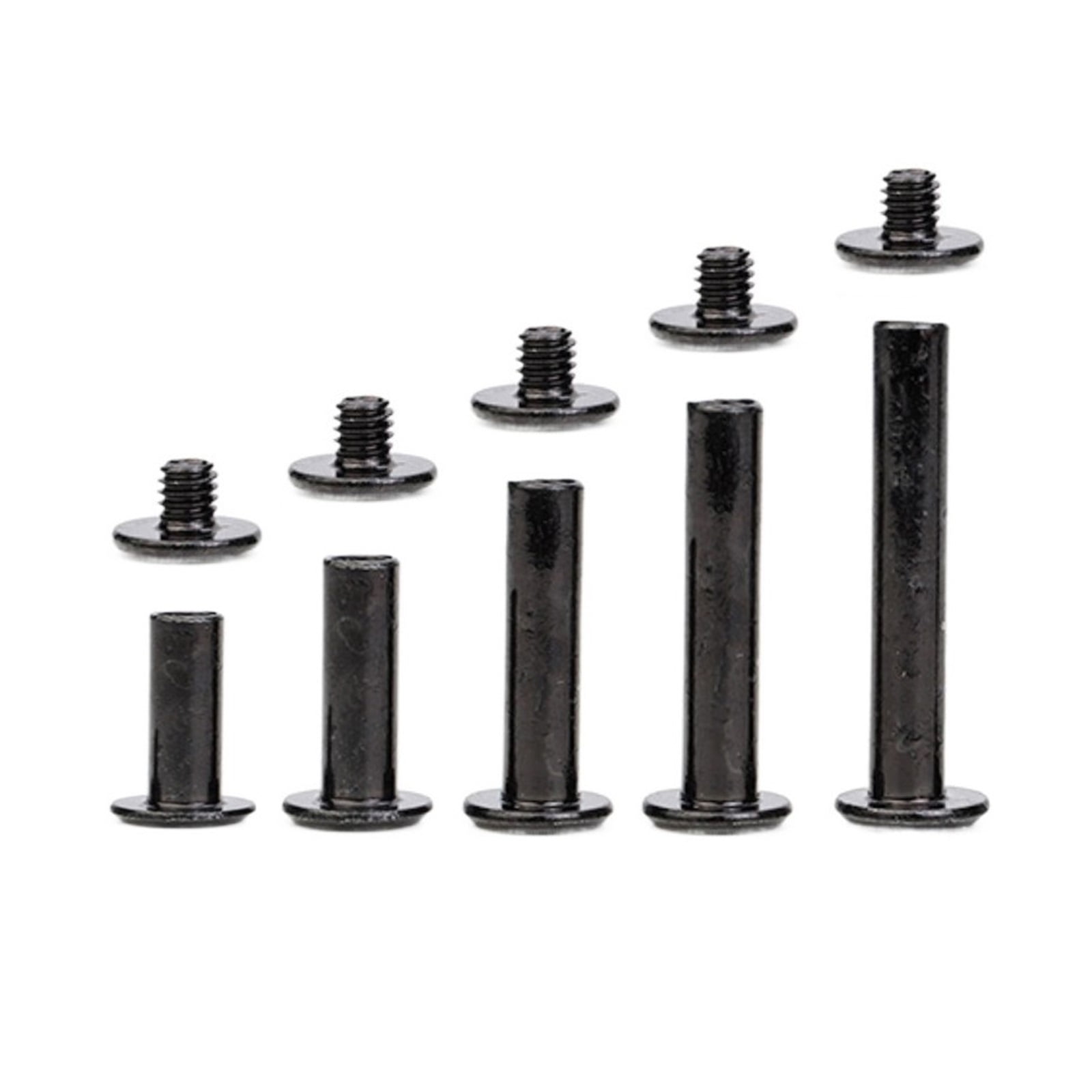 50 Sets M5 x 5-50mm Black Chicago Screw Binding Screws Posts Assortment ...