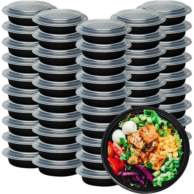 50 Sets Meal Prep Containers with Airtight Lids, BPA , Reusable Plastic ...