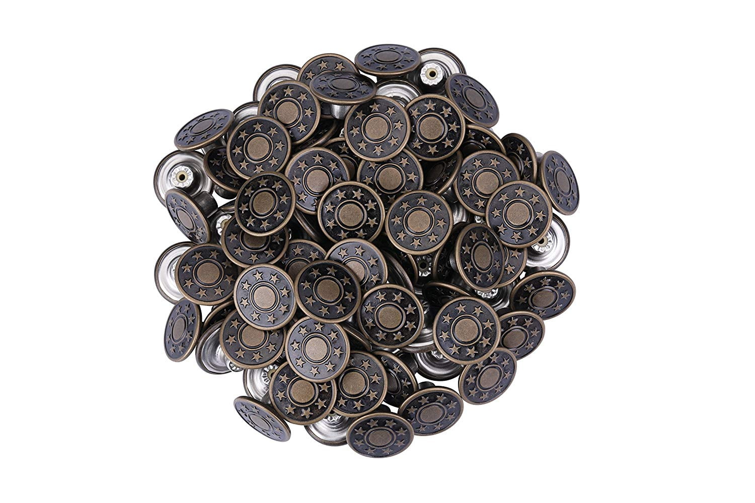 50 Sets Metal Jeans Buttons Tack Snap Button Replacement Kit with ...