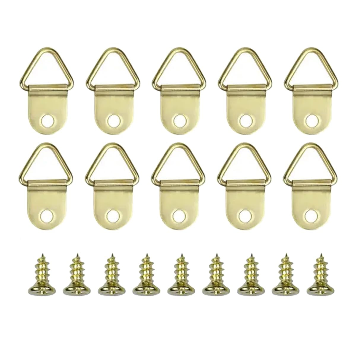 50 Sets Metal Picture Hangers with Screws, Small Triangle Ring Picture ...