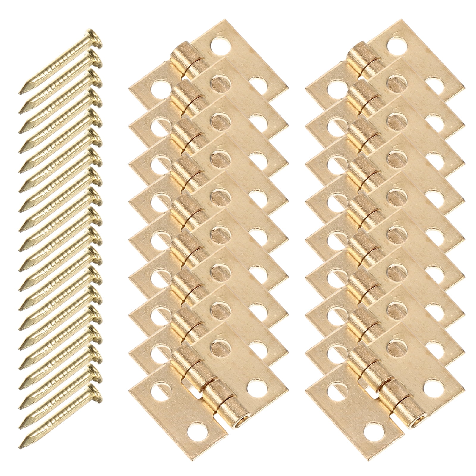 FENGGUIQU Mini Copper Hinges for Projects, Anti-Rust Golden Finish, 50 ...