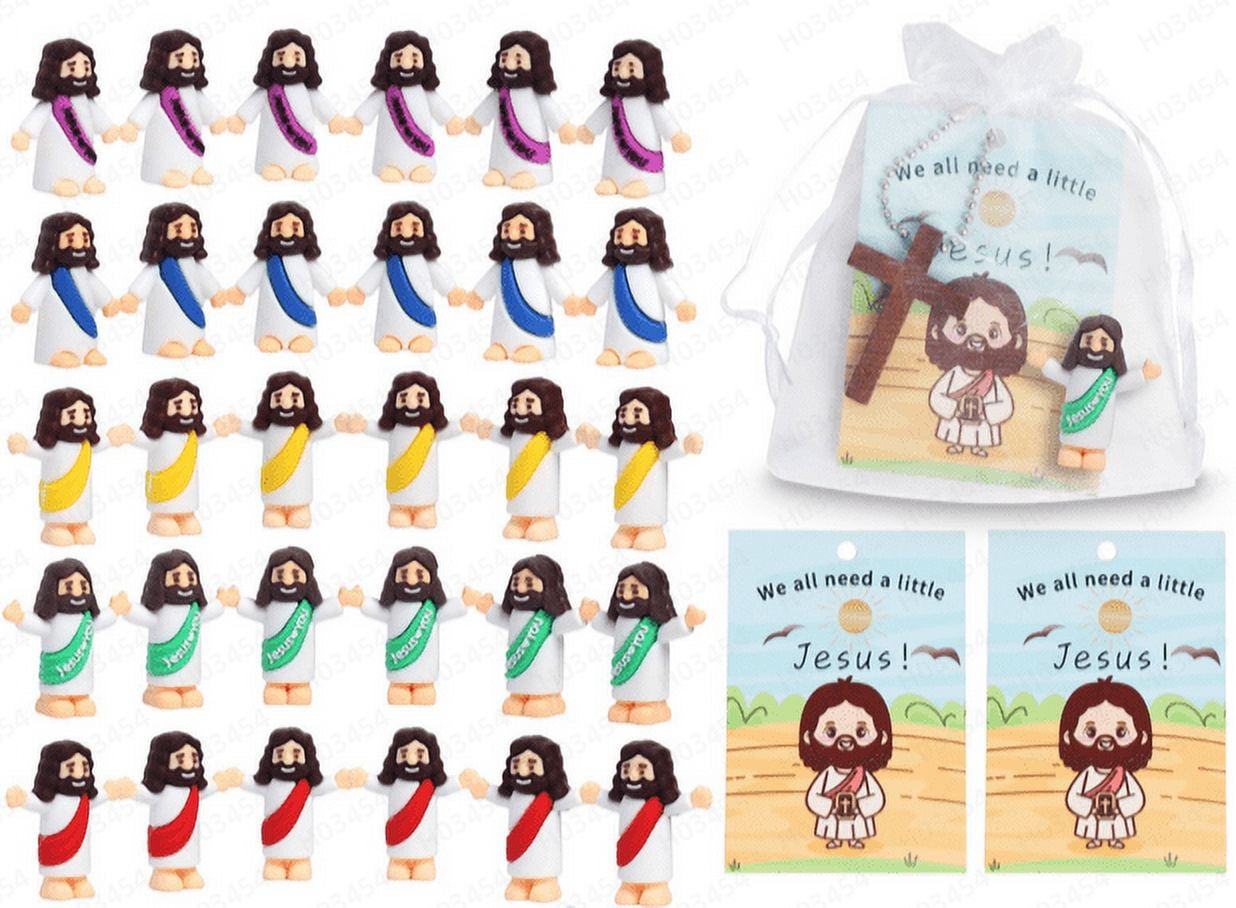 Mini Jesus Figures, 50 Sets, Tiny Jesus Figurines, Prayer Cards ...