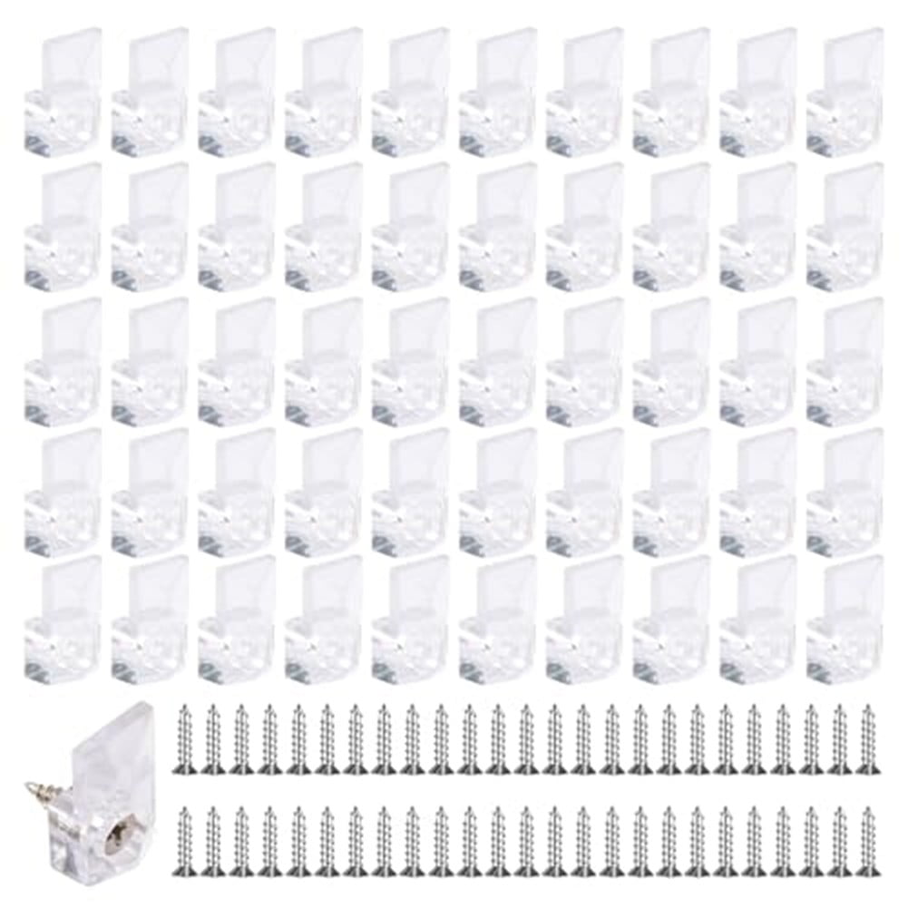 50 Sets Mirror Mounting Clip Kit Glass Mirror Frame Fixing Clips ...