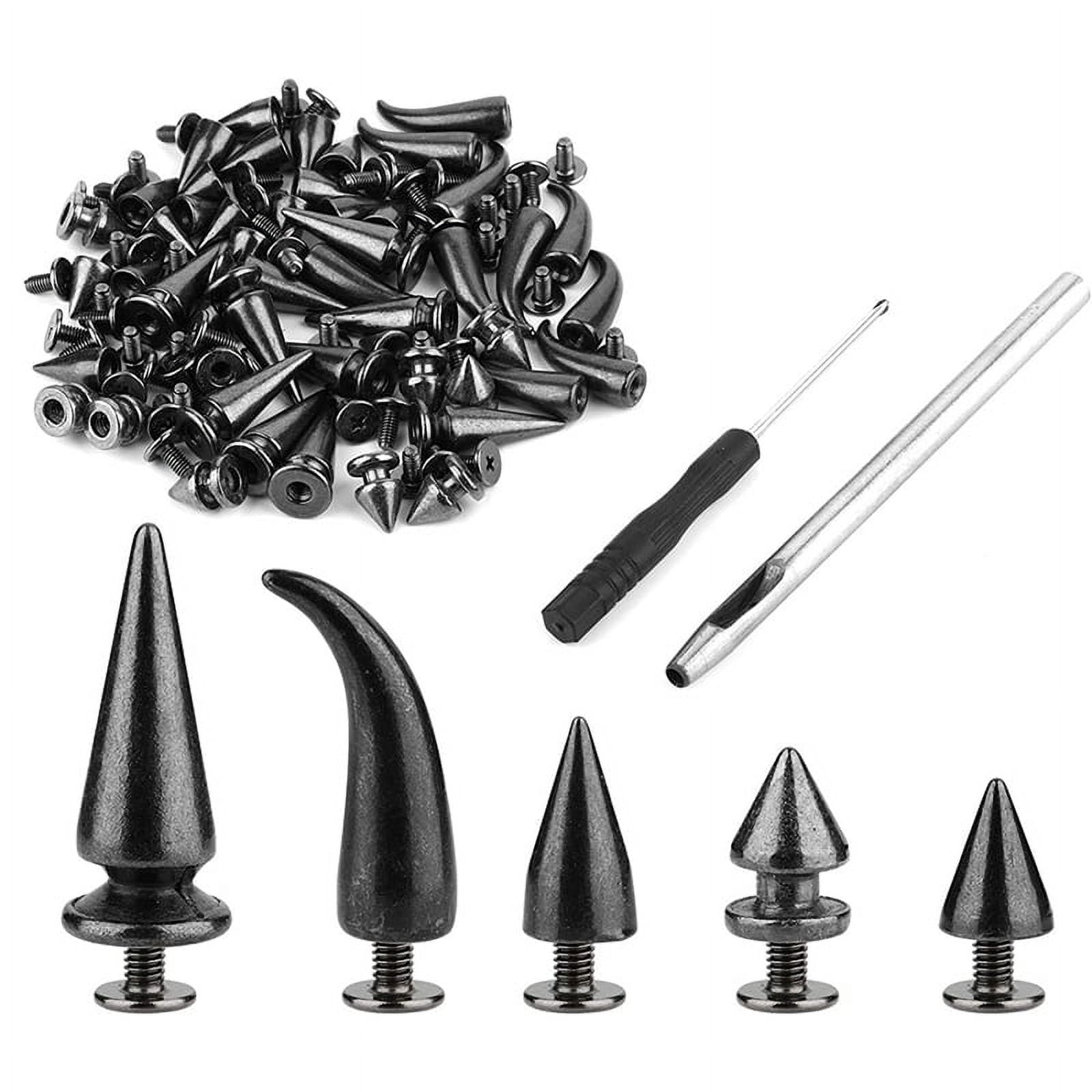 50 Sets Mixed Shape Cone Spikes Studs Rivet Kit for Punk Style Clothing ...