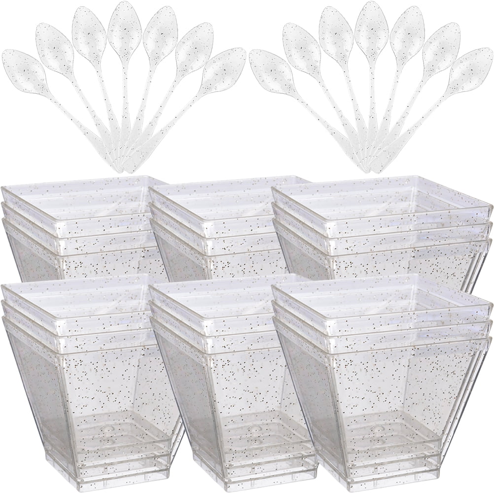 50 Sets Mousse Packing Cups Portable Dessert Cups Cake Cups Dessert ...