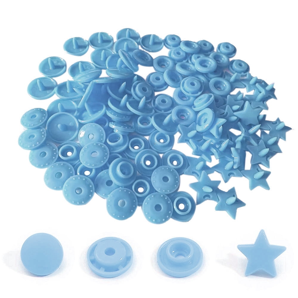 50 Sets Plastic Snap Buttons,T5 Resin Star-shaped Plastic Button Sewing ...