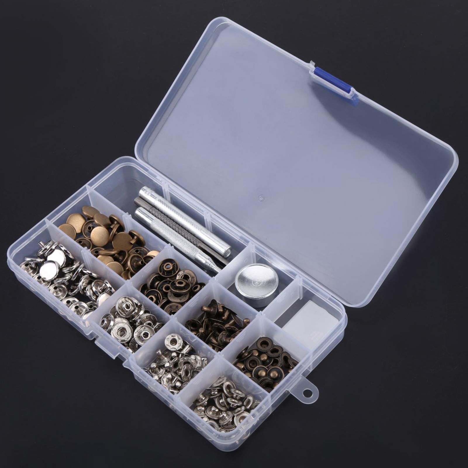 50 Sets Press Stud Snap Button Popper Fastener with Setting Tool for ...