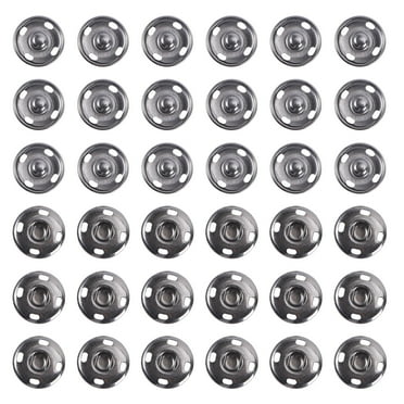50 Sets Sew On Snaps Buttons Metal Snaps Fasteners Press Studs Buttons ...