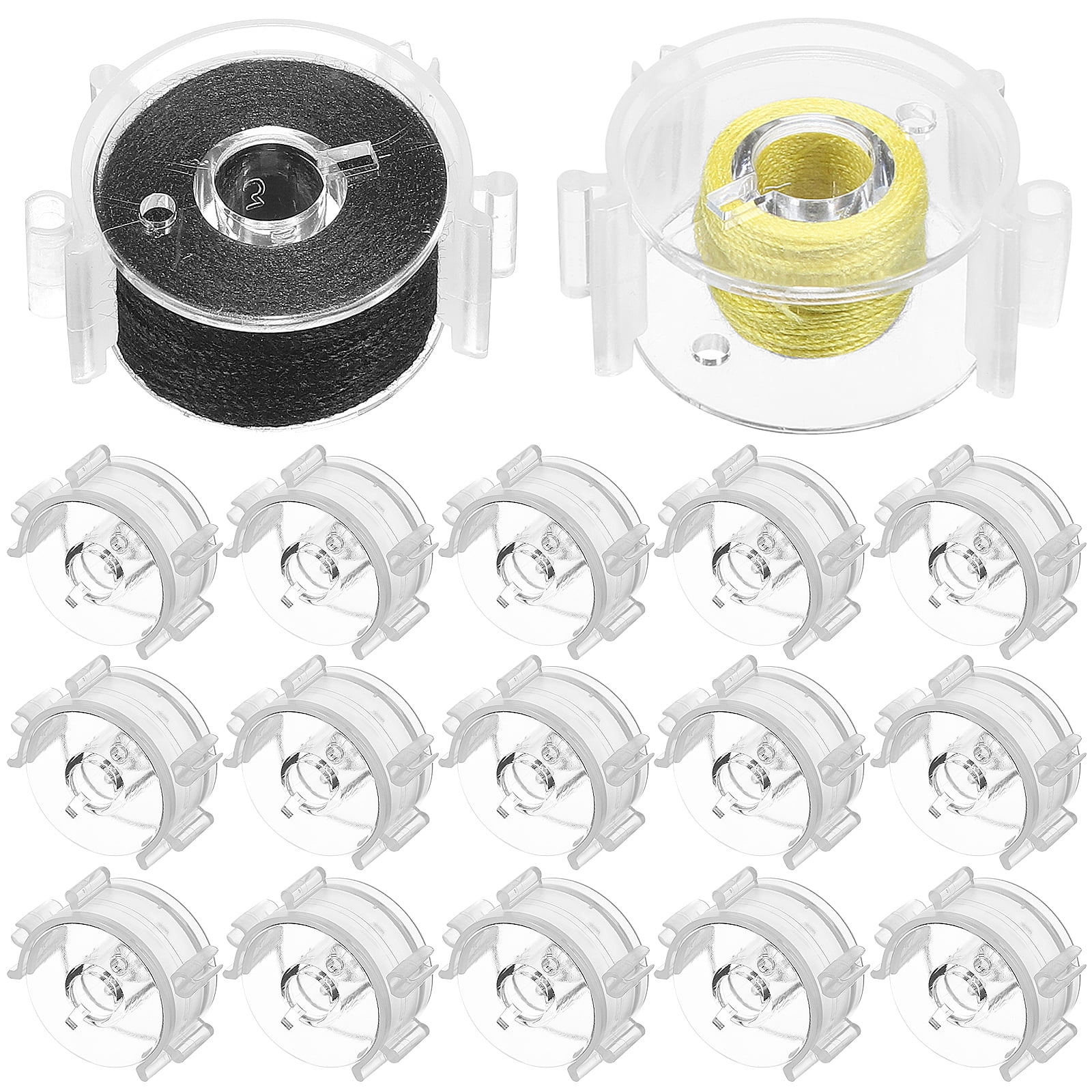 50 Sets Sewing Bobbin 100 Pieces Transparent (50 Clips + Bobbins ...