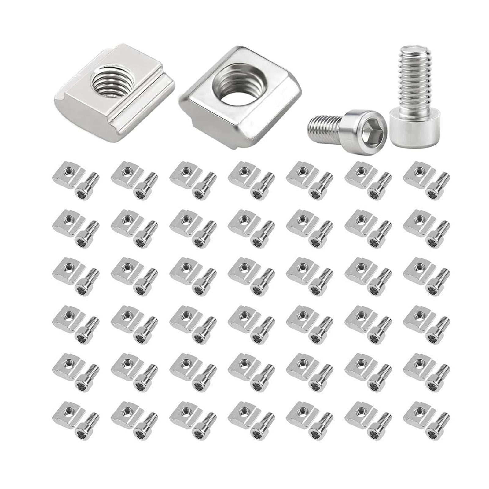 50 Sets Sliding T Nuts Hardware Block Nut Compact Size for DIY ...