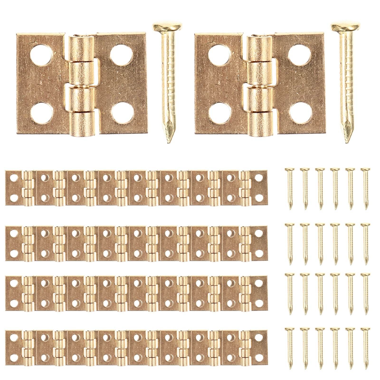 Recardis 50 Sets Small Mini Hinges Decorative Vintage Mini Brass Hinges ...