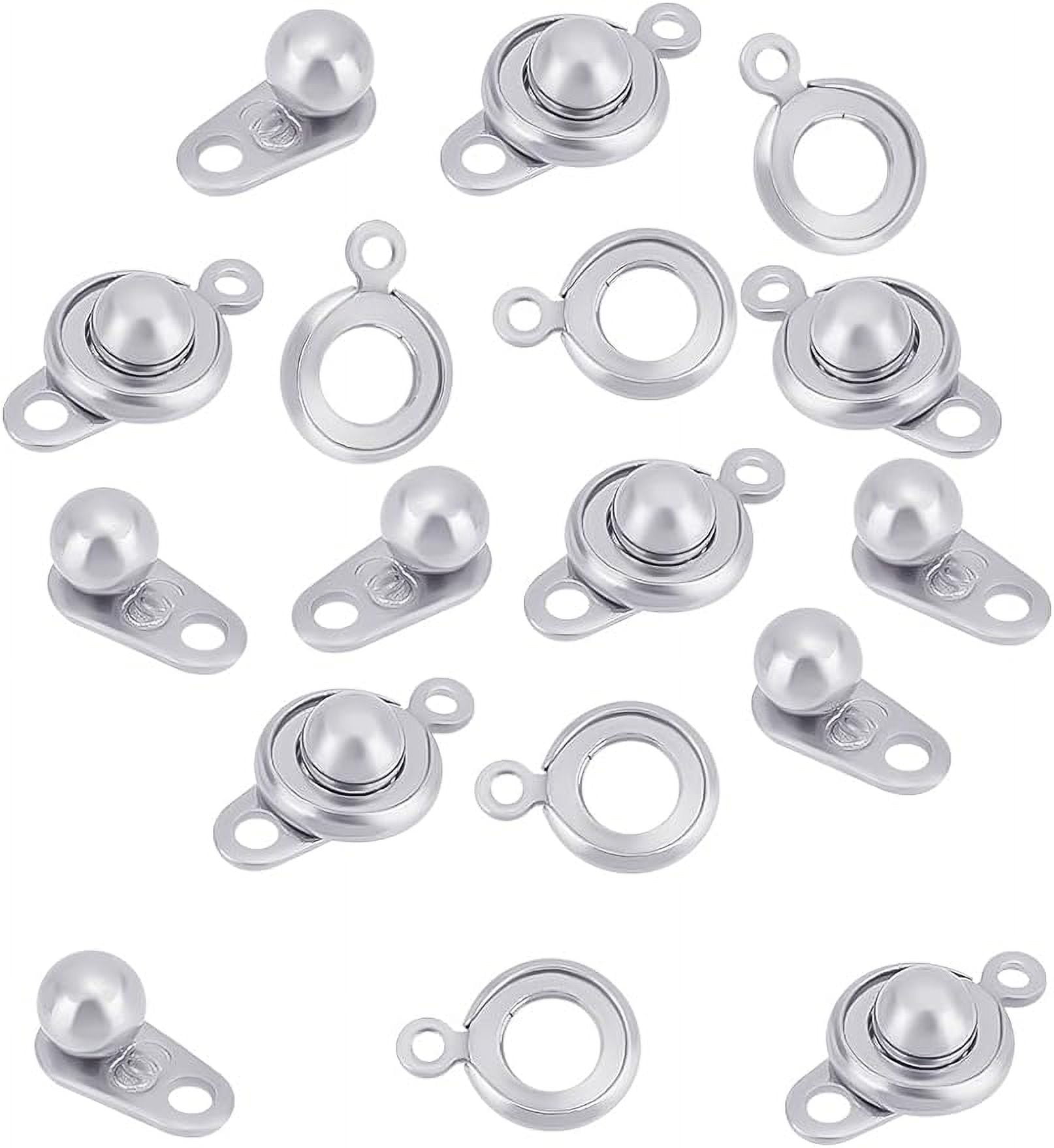 50 Sets Stainless Steel Snap Clasps Snap Button Clasps Ball and Socket ...