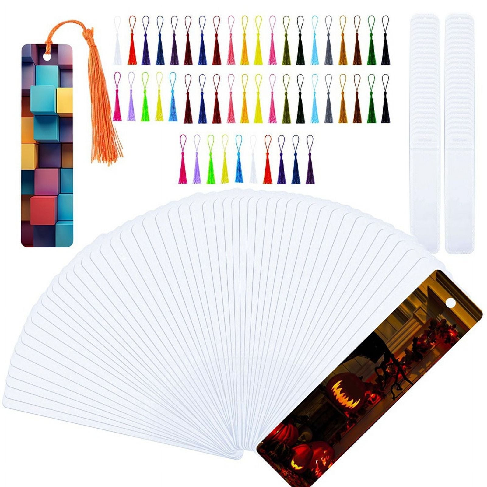 50 Sets Sublimation Blank Bookmarks, DIY Blank Aluminum Metal Bookmarks ...