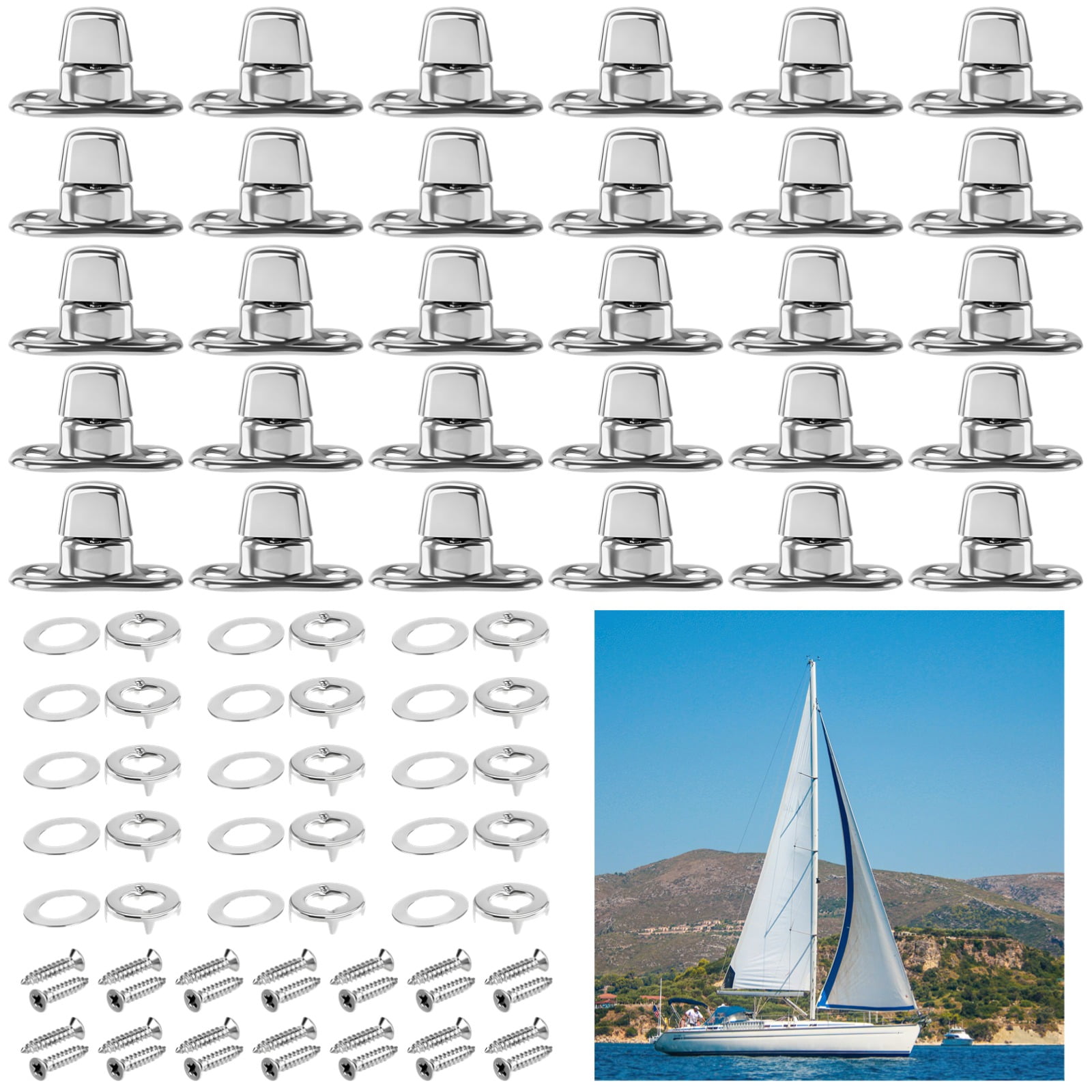 50 Sets Twist Lock Fasteners, Zinc Alloy Turn Buttons with Eyelets ...