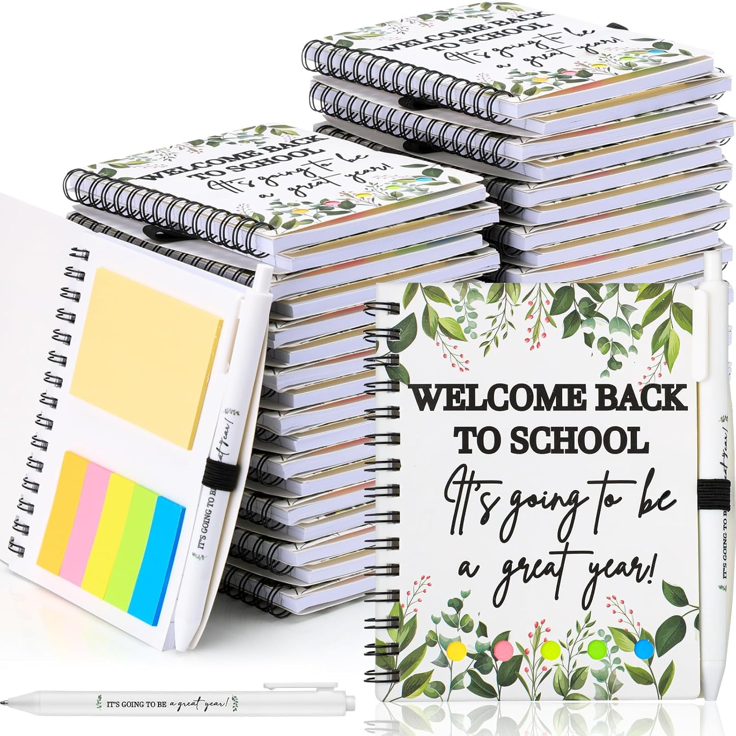 50 Sets Welcome Back To School Gifts Bulk Spiral Notebooks First Day of ...
