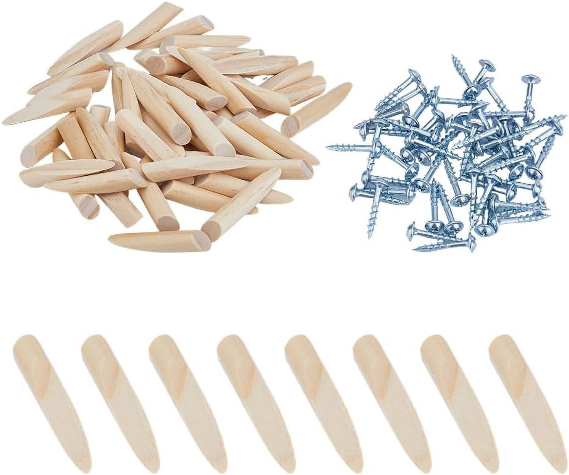 50 Sets Wood Pocket Hole Plugs with Iron Screws Wood Pine Wood Pine ...