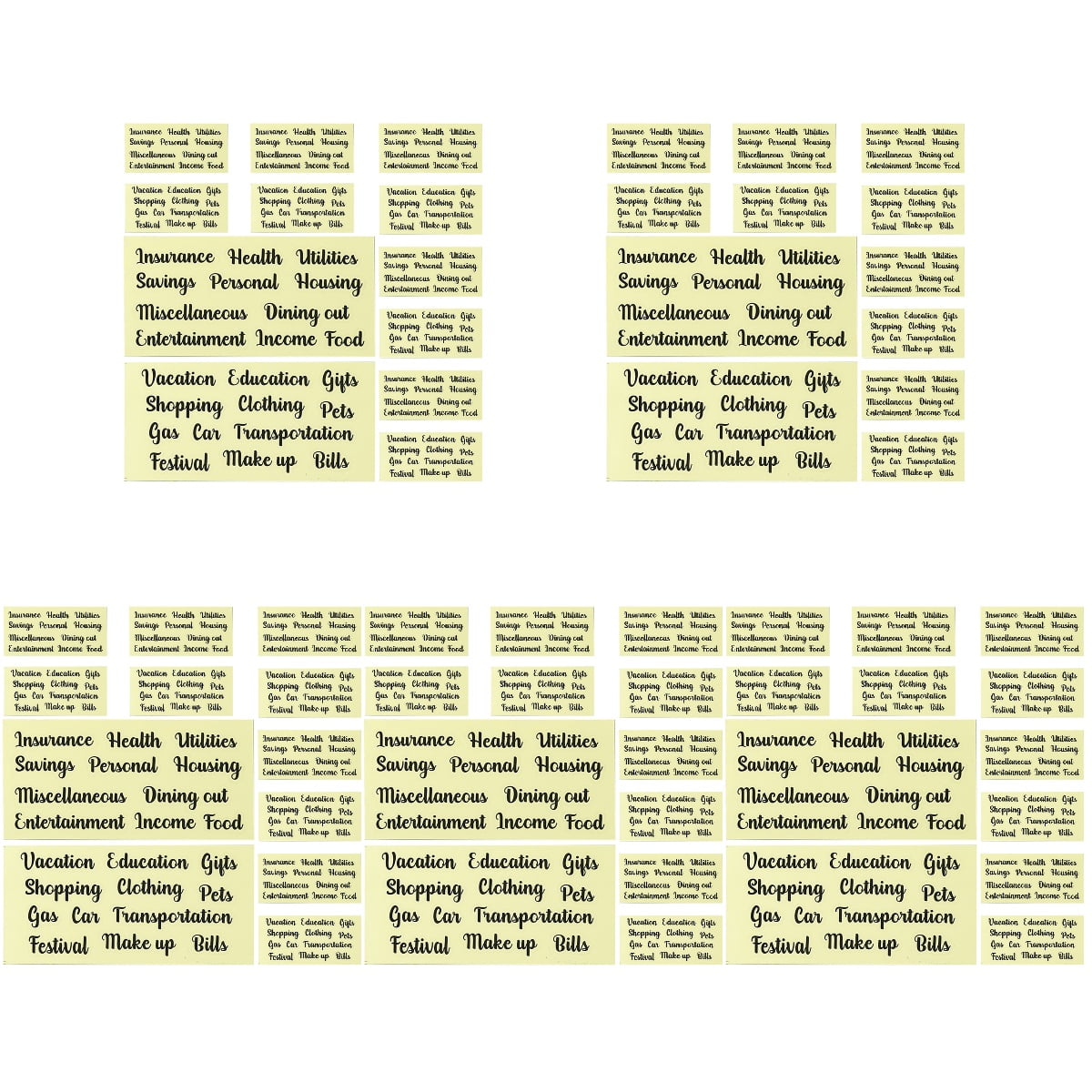50 Sets of Classifying Budget Stickers Portable Cash Envelope Labels ...