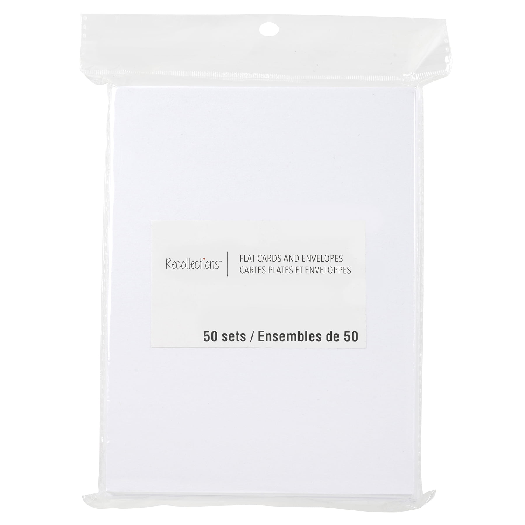 50 Sets of White Flat Cards & Envelopes by Recollections™ - 5" x 7 ...