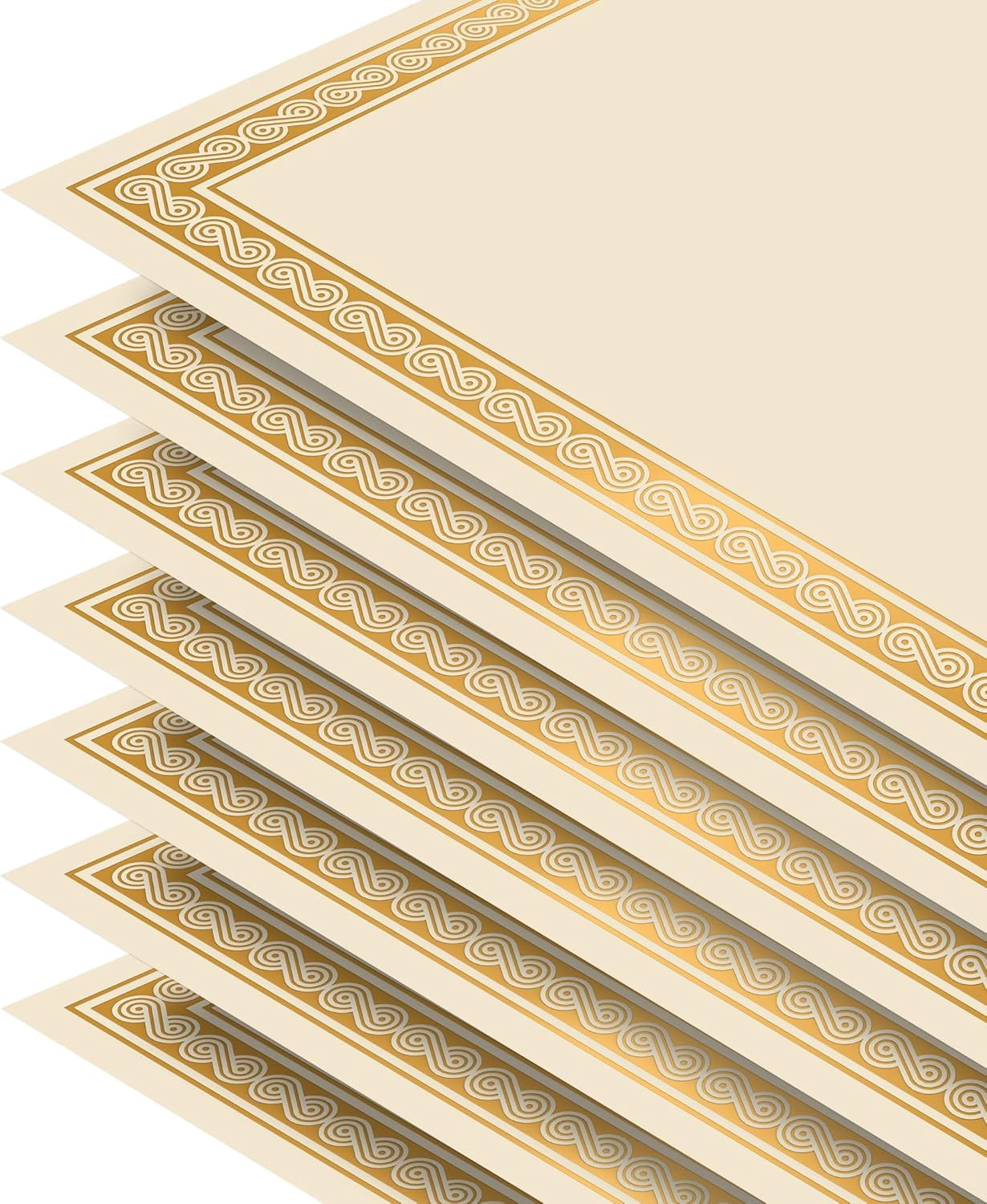 50 Sheet Award Certificate Paper, Gold Foil Metallic Border, Ivory ...