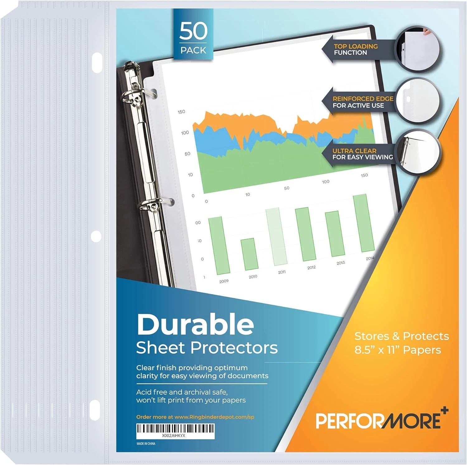 50 Sheet Protectors, Durable Clear Page Protectors 8.5 X 11 Inch. 3 ...