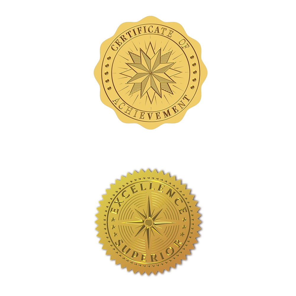 50 Sheet Self Adhesive Gold Foil Embossed Stickers Medal Decoration ...