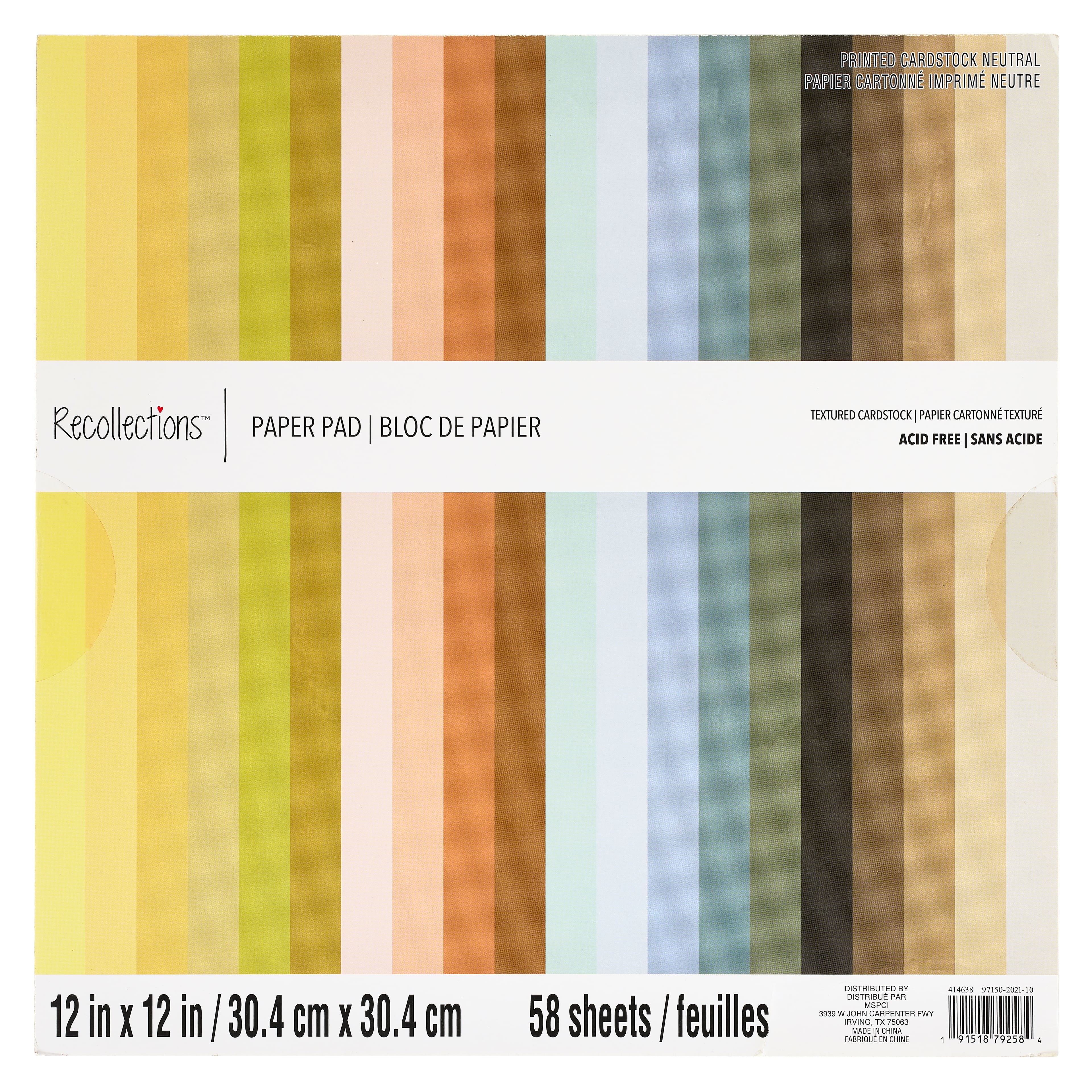 50 Sheets 12” x 12” Neutral Paper Pad by Recollections - Acid Free ...