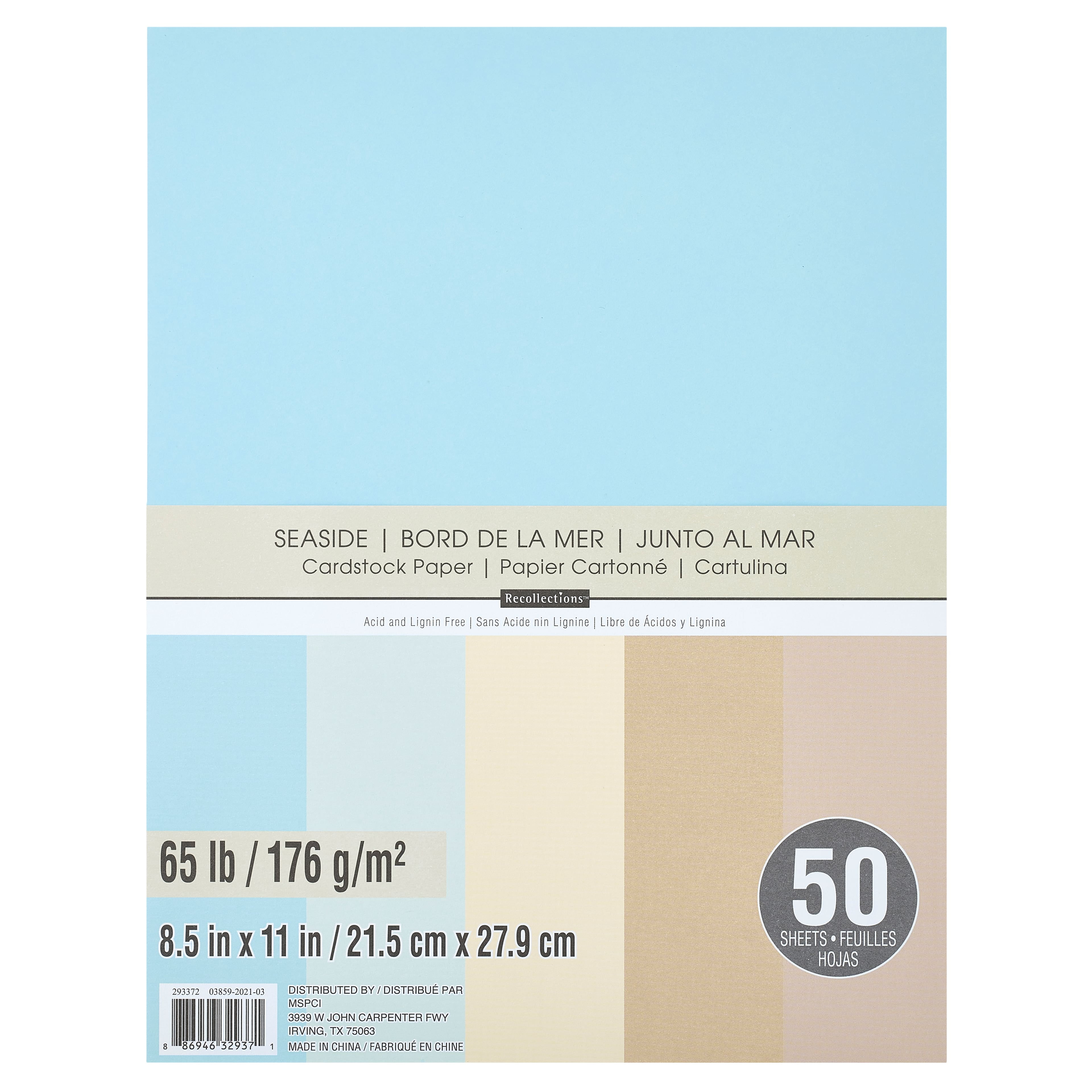 600 Sheets Seaside 8.5" x 11" Cardstock Paper by Recollections - Acid ...