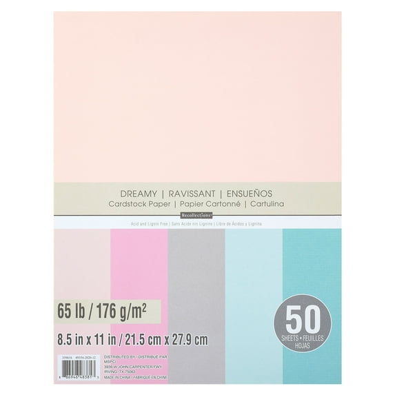 50 Sheets 8.5” x 11” Dreamy Cardstock Paper by Recollections - Acid and ...