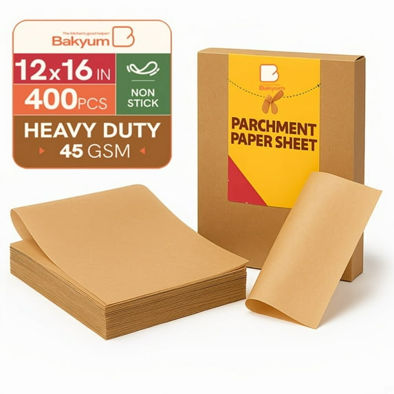 50 Sheets of Baking Paper, 12 X 16 Inch Pre-cut, Unbleached Non-stick ...