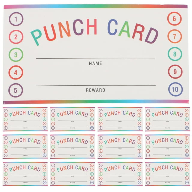 50 Sheets Behavior Punch Cards Reward Punch Cards Behavior Incentive ...