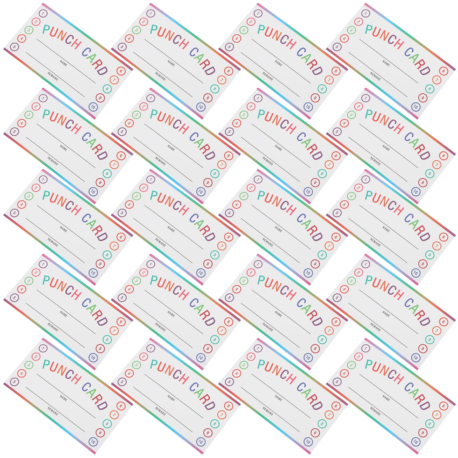 50 Sheets Behavior Reward Punch Cards Incentive Motivational Reward ...