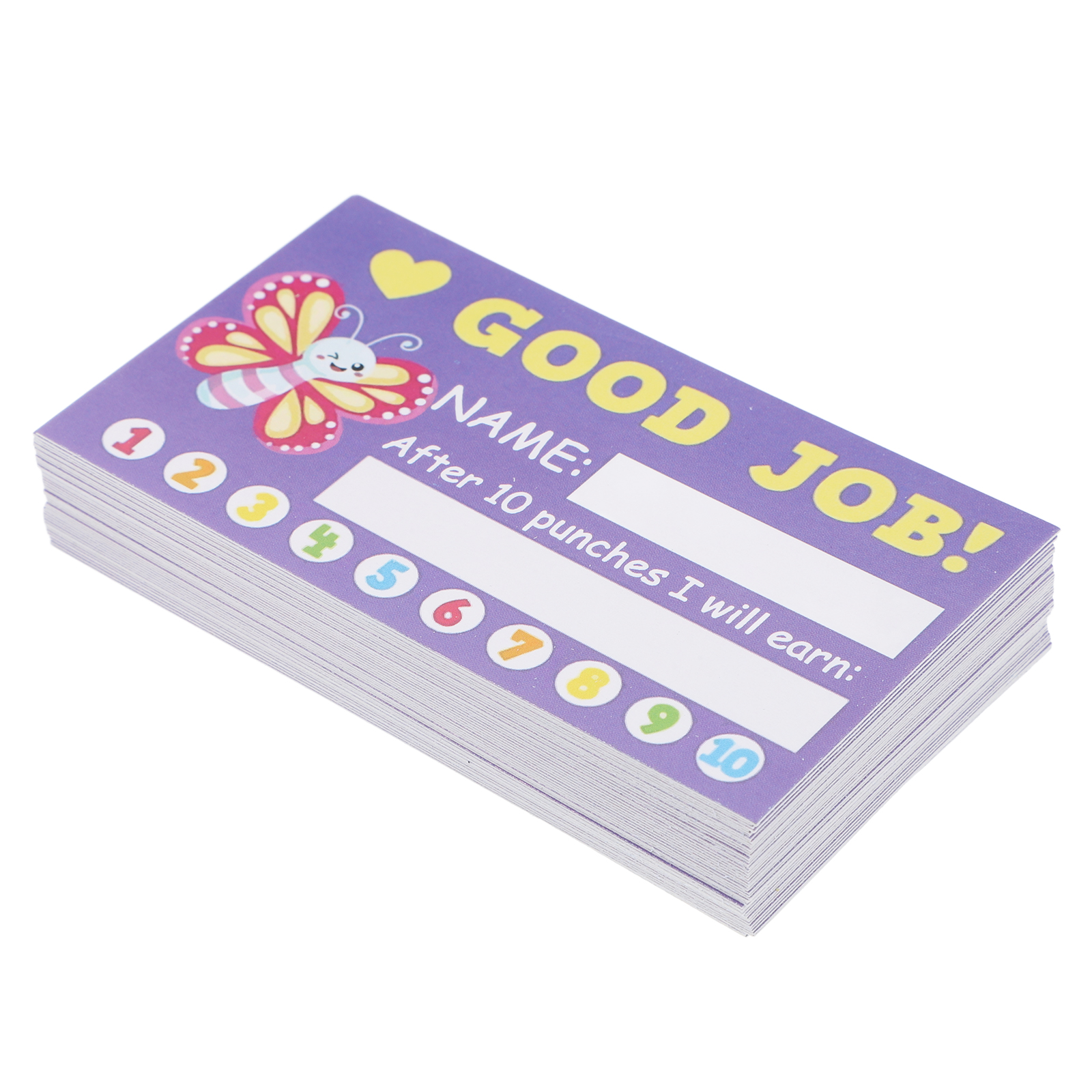 50 Sheets Behavior Reward Punch Cards Incentive Motivational Reward ...