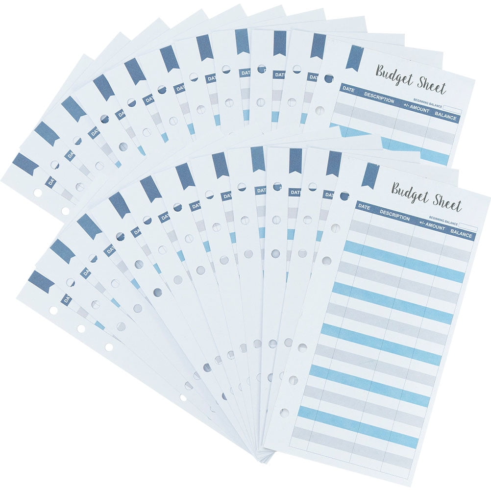 50 Sheets Budget Planner Book Cash Recording Cards Office - Walmart.com