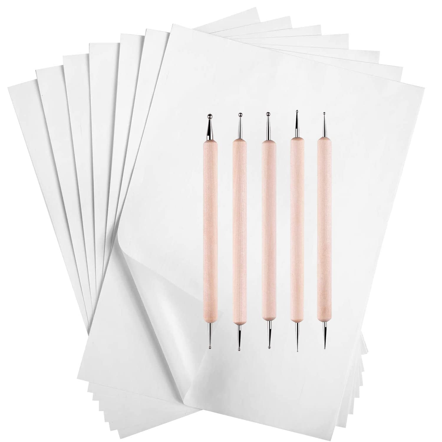 50 Sheets Carbon Paper Graphite Paper White Carbon Transfer (8.5 x 11.5 ...