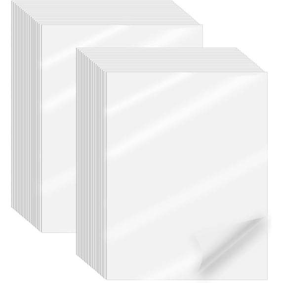 50 Sheets Clear Sticker Paper for Inkjet & Laser Printer, Clear ...