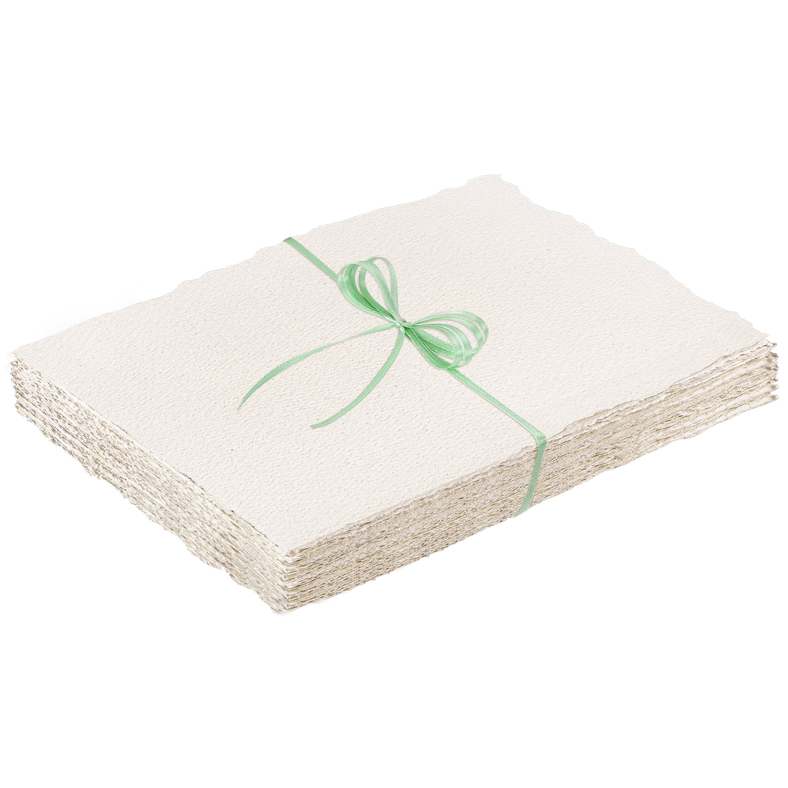 50 Sheets Deckled Edge Paper 4 x 6inch, 160 GSM Handmade Paper Rough ...