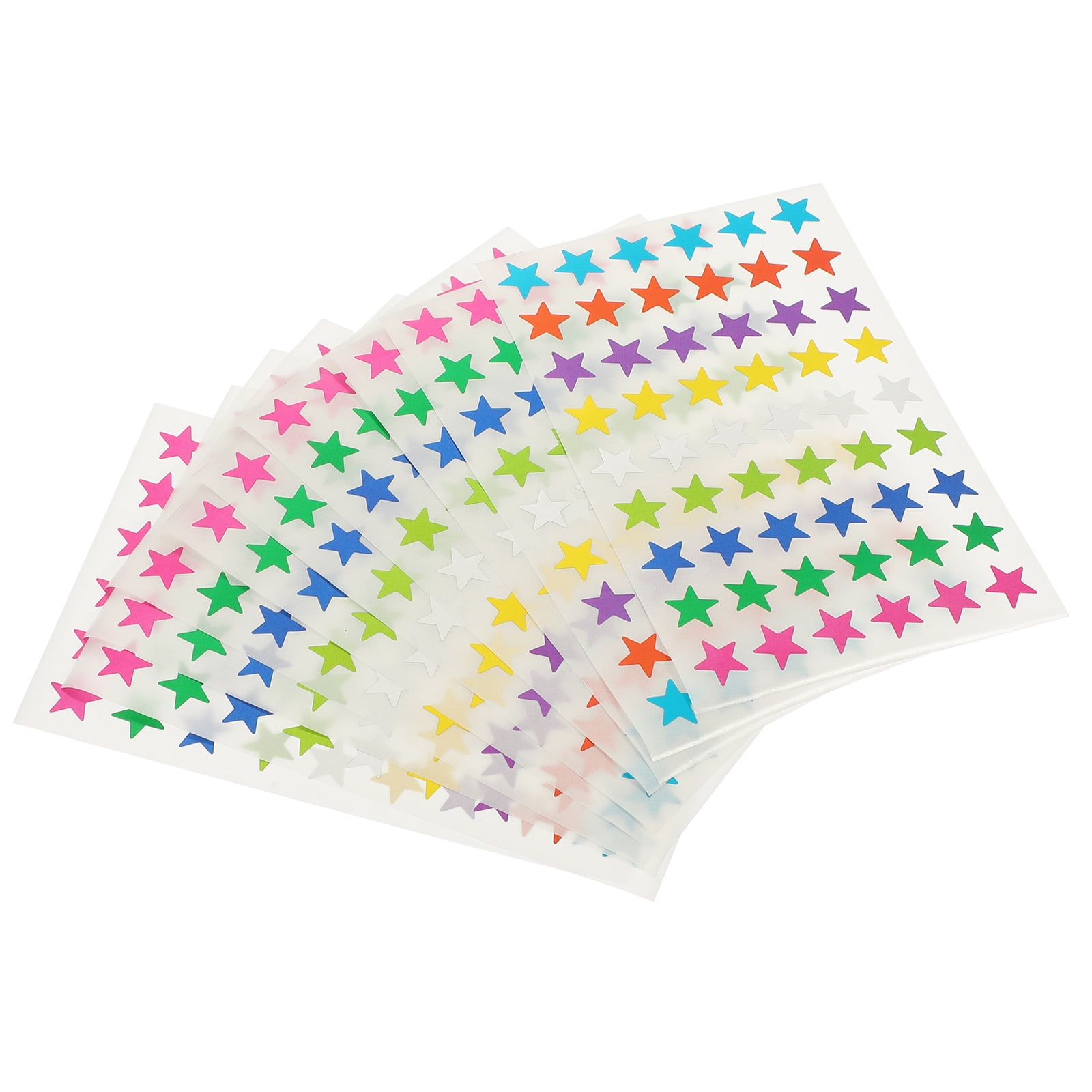 50 Sheets Decor Stickers Colored Labels Glitter Star Decorative ...