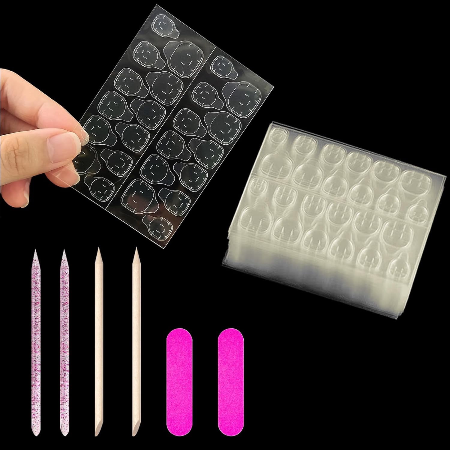 50 Sheets Double Side il Adhesive Tabs, il Glue for Press On ils with ...