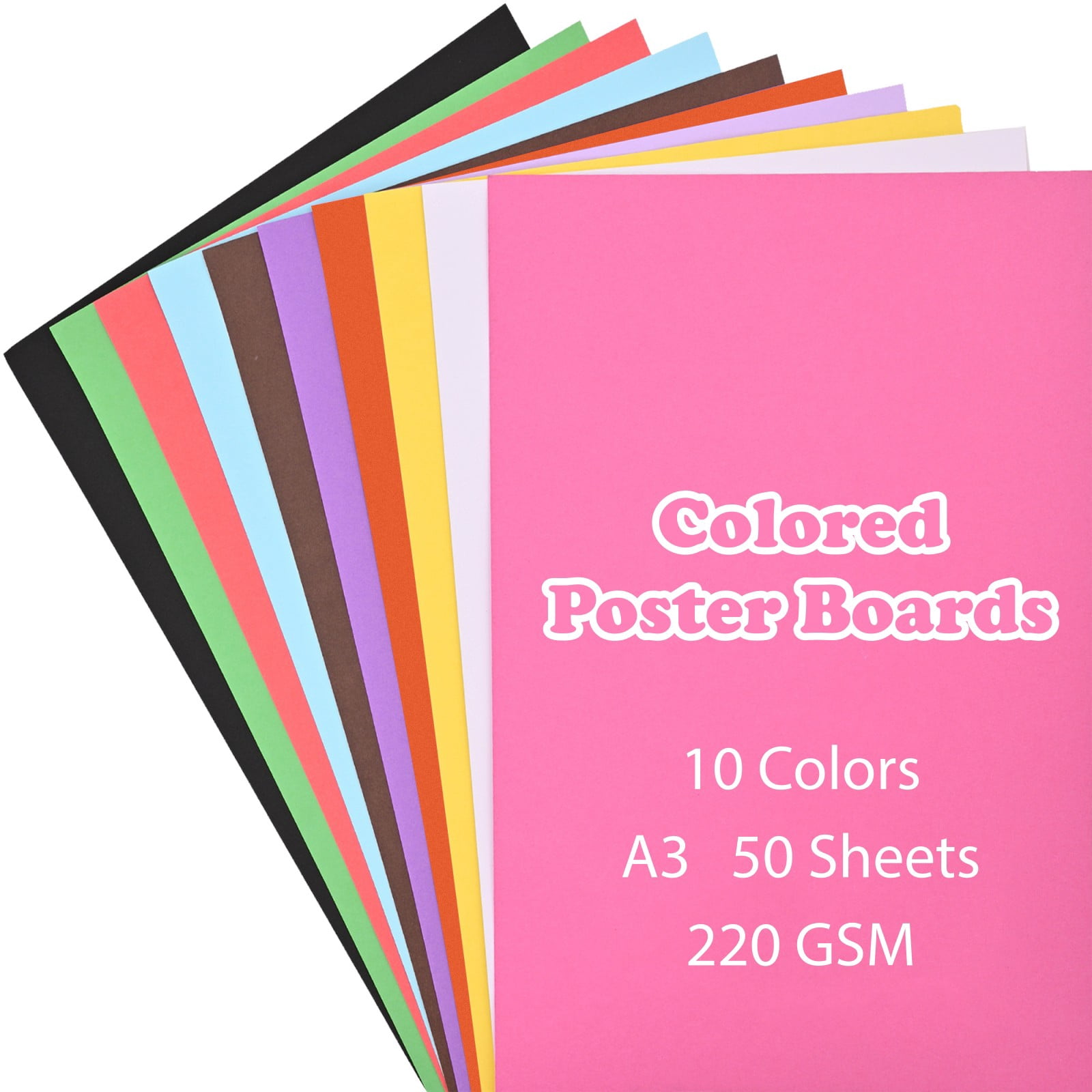 VINTS, 50 Sheets Double-Sided Colored Poster Boards, 11.7x16.5 Inches ...