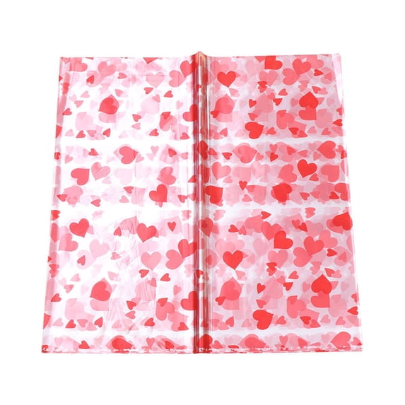 50 Sheets Flower Wrapping Paper for Bouquet Cellophane Heart Pattern ...