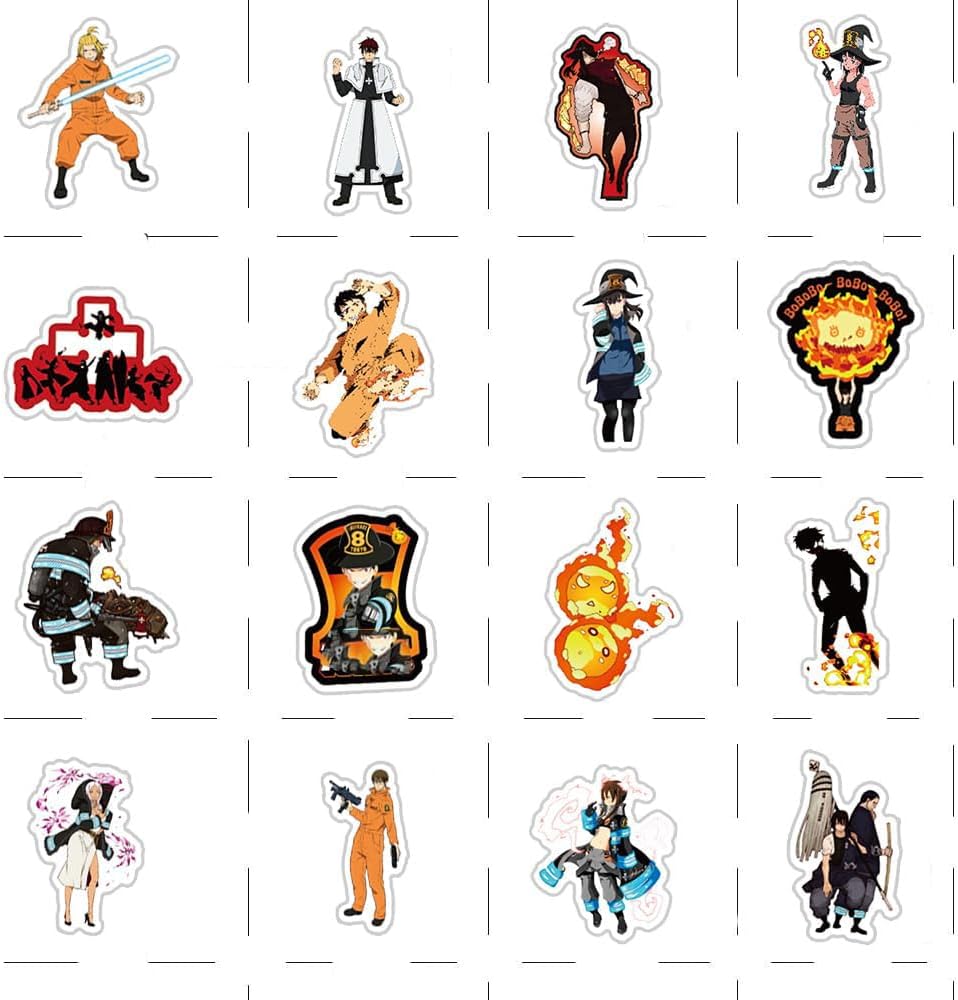 50 Sheets Graffiti Anime Shinra And Tamaki Stickers Graffiti Decals ...