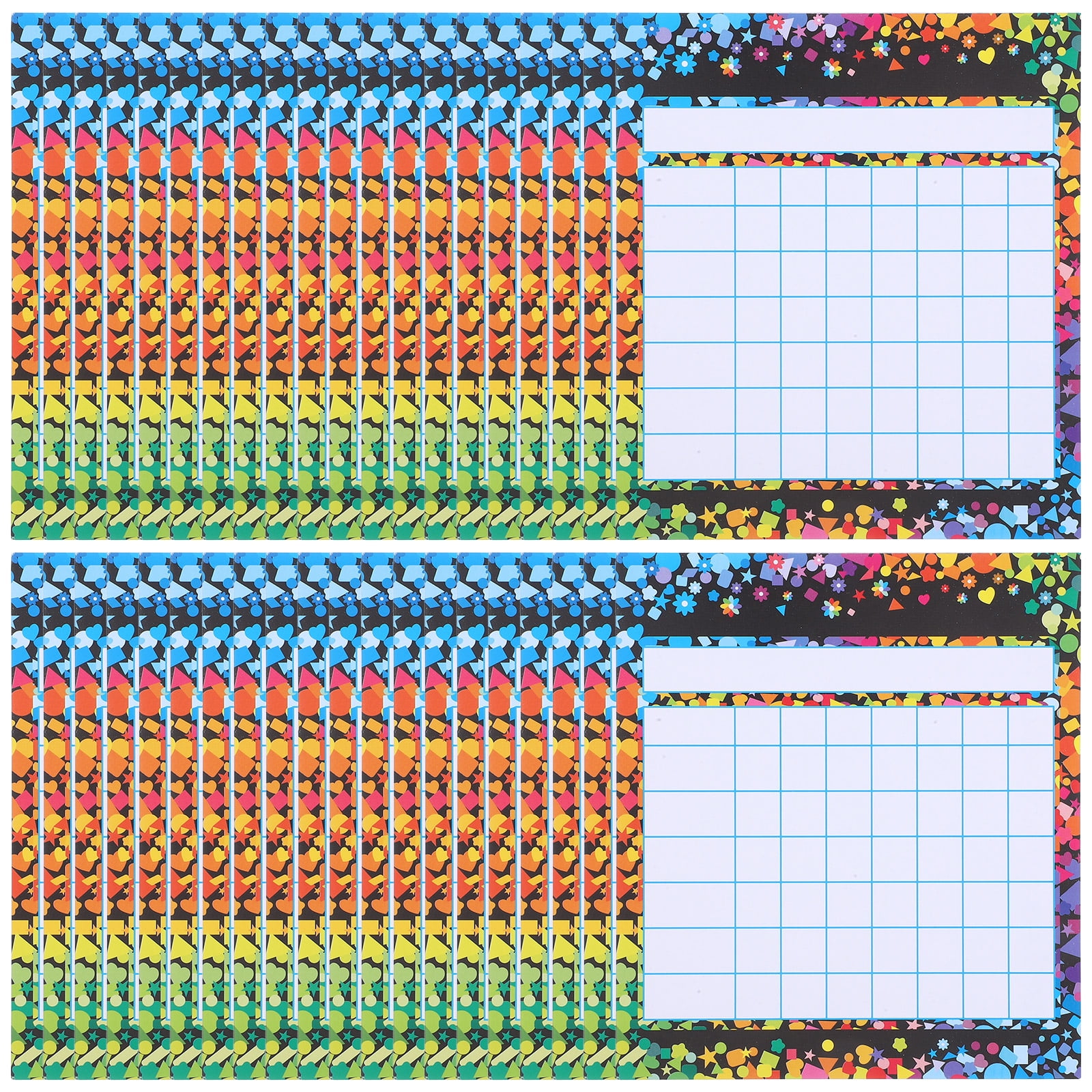 50 Sheets Incentive Card Reward Chart Reward Punch Cards Teaching ...