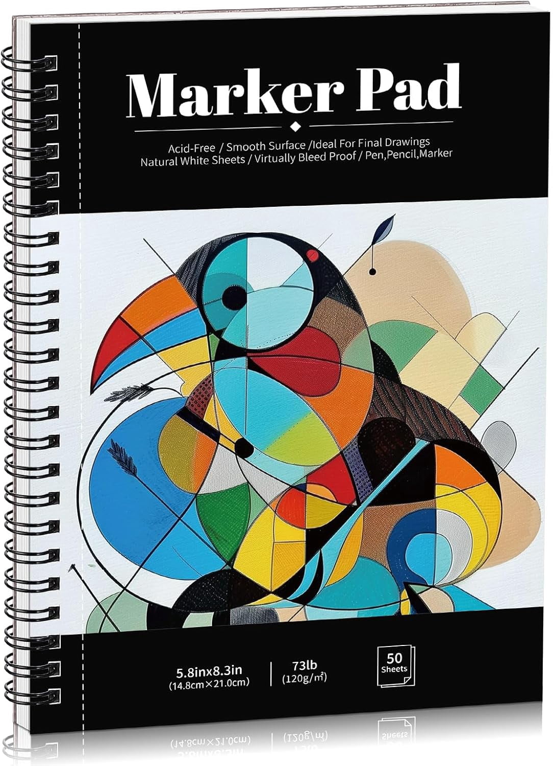 50 Sheets Marker Paper Pad, 7.6×7.6 Inch Bleedproof Art Sketch Pad ...