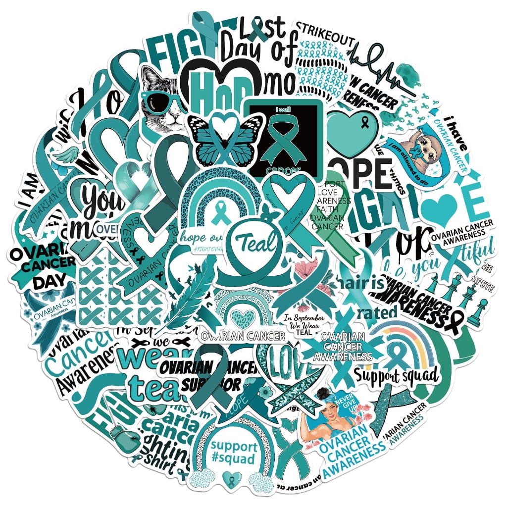 50 Sheets Ovarian Cancers Awareness Sticker Laptop Sticker Asthetic ...