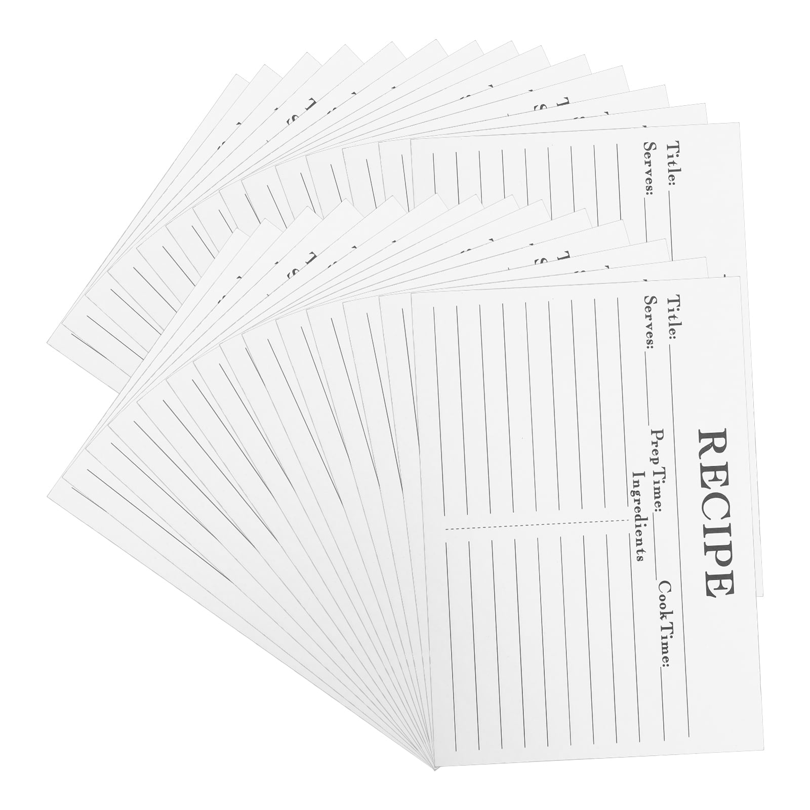 50 Sheets Blank Recipe Cards Food Note Cards Household Recipe Sheets ...