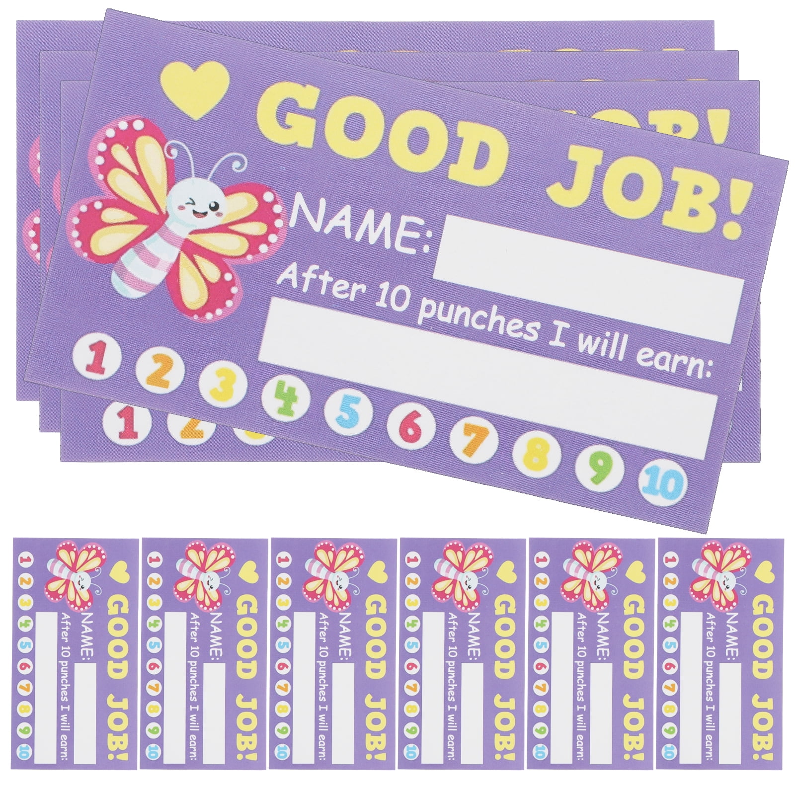50 Sheets Reward Punch Cards Reward Incentive Card For Teacher Behavior ...