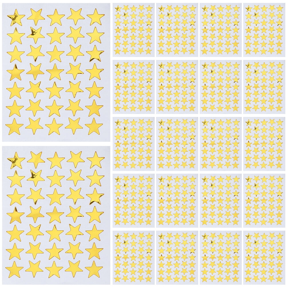 50 Sheets Star Stickers Adhesive Star Shaped Adhesive Stickers Students ...