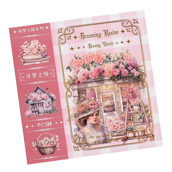 50 Sheets Townscape Scene PET Paper Sticker For Scrapbooking Journal ...